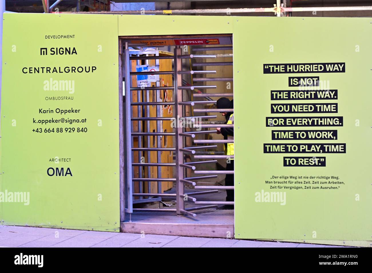 Vienna, Austria - 12 29 2023 - Construction site of the "Mahü 10-18" project of the insolvent ...