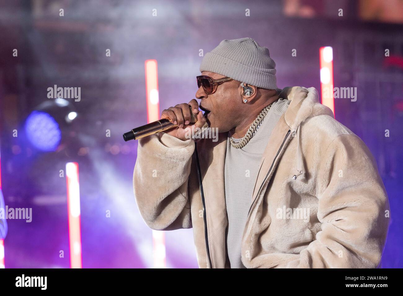 New York, United States. 31st Dec, 2023. LL Cool J performs on stage ...