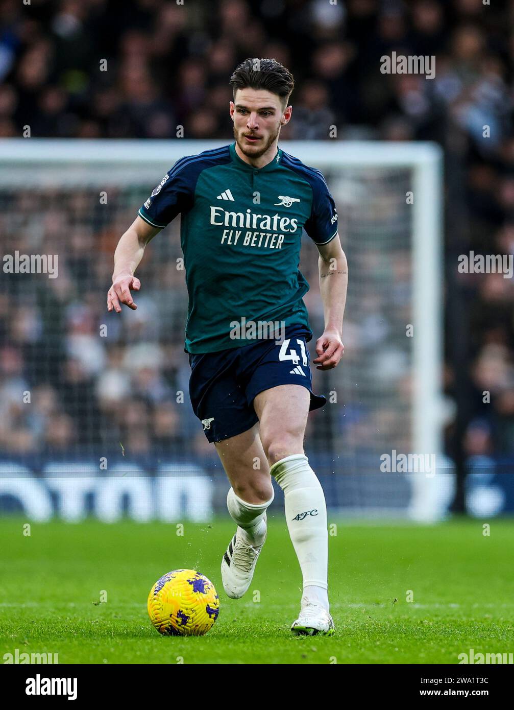 Arsenal's Declan Rice during the Premier League match at Craven Cottage ...