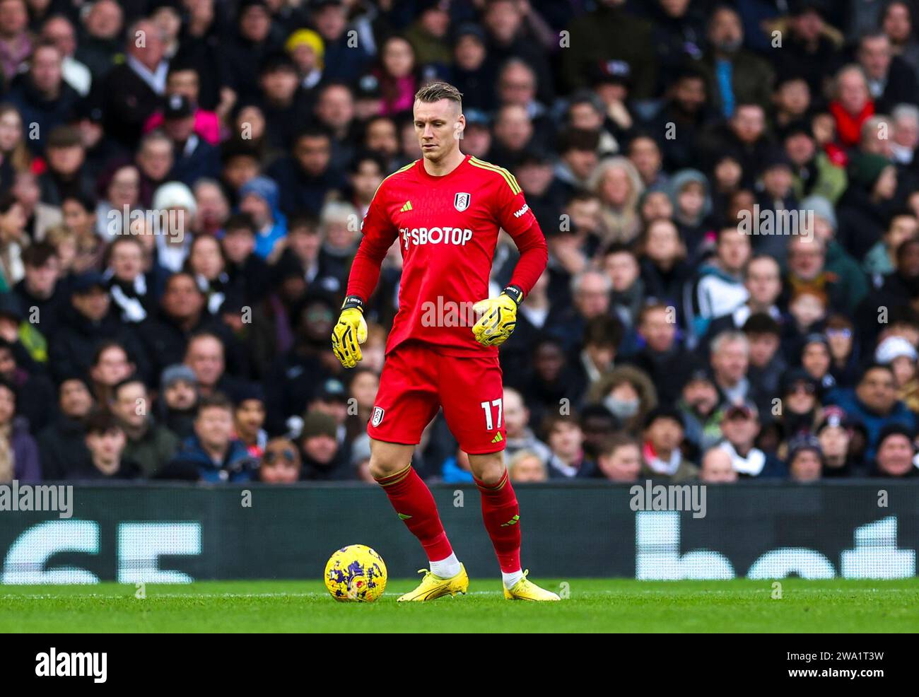 Fulham goalkeeper Bernd Leno during the Premier League match at Craven ...