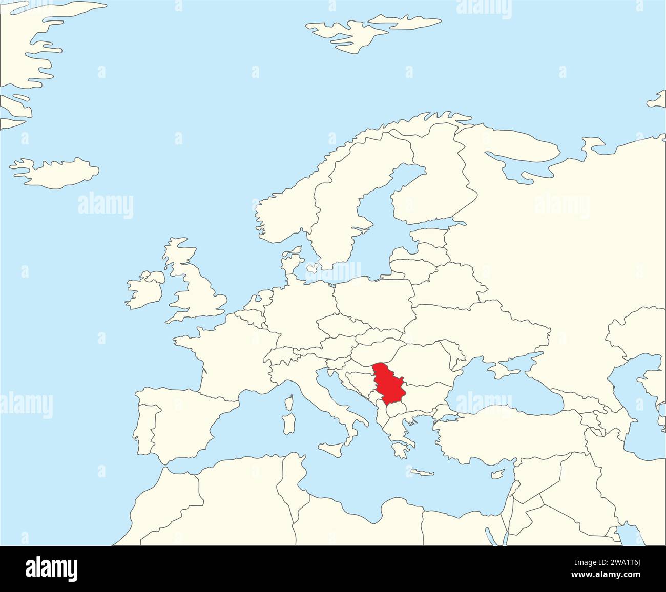 Location map of the REPUBLIC OF SERBIA, EUROPE Stock Vector Image & Art ...