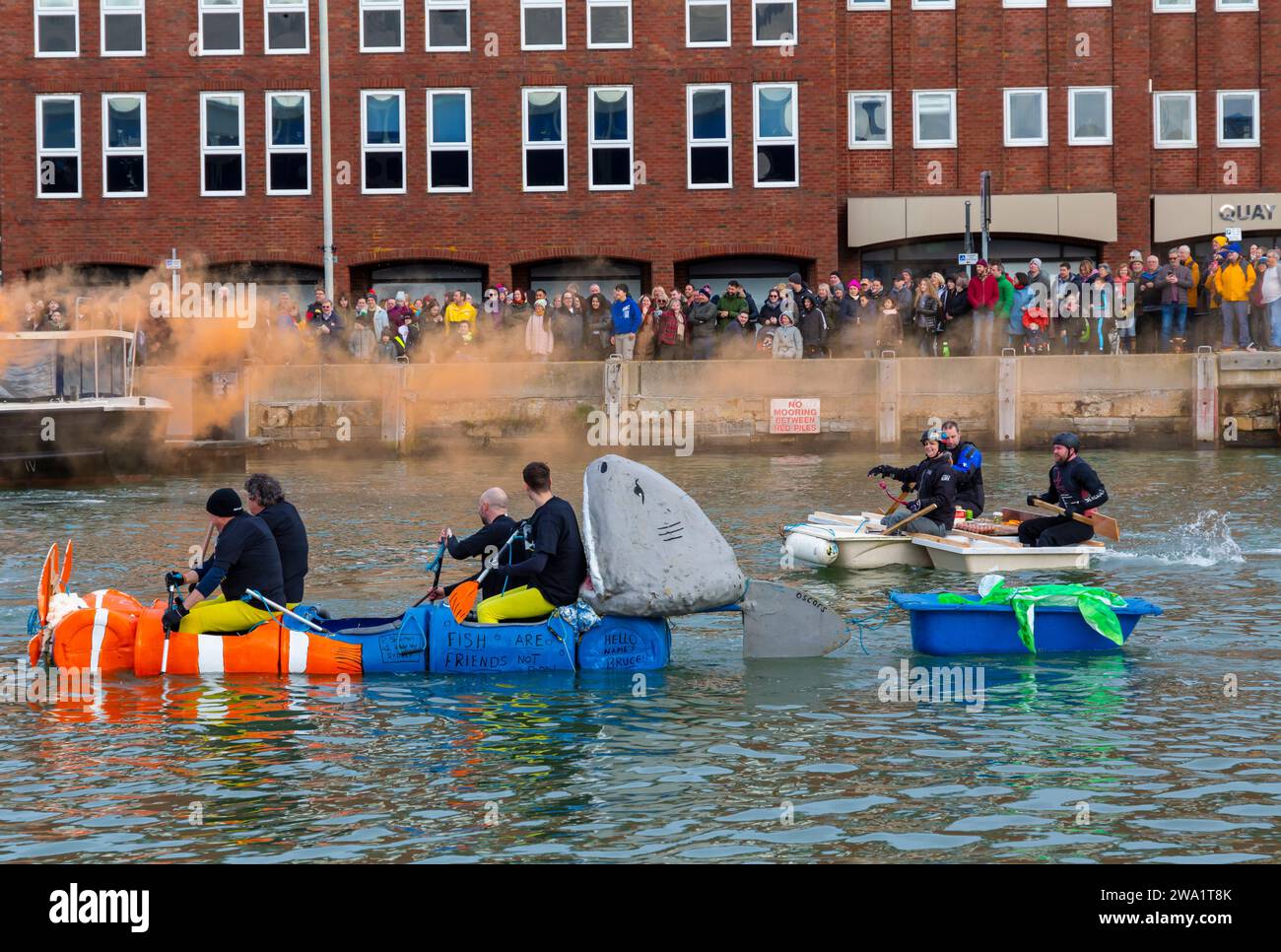 Poole, Dorset, UK. 1st January, 2024. The New Years Day Bath Tub Race ...