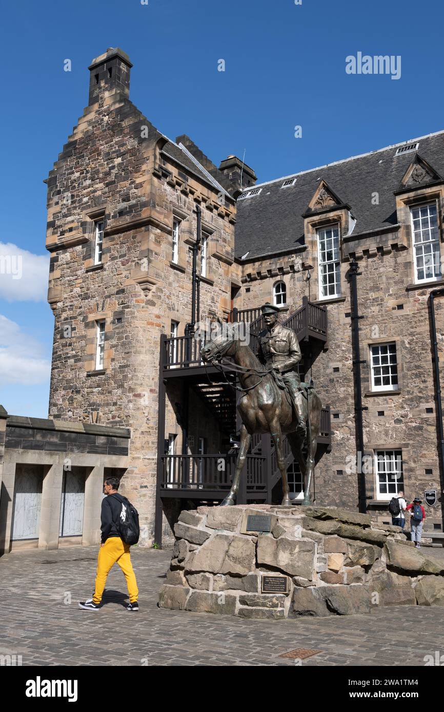 Earl Haig statue at Hospital Square in Edinburgh Castle, city of ...