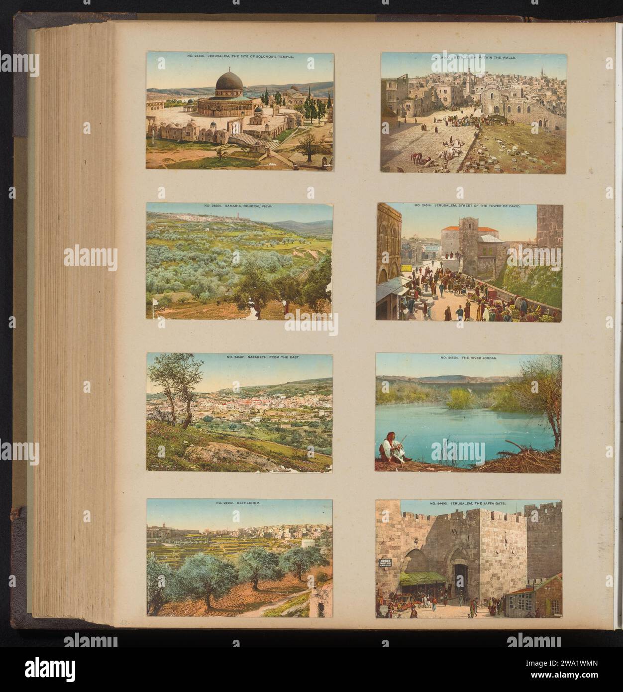Eight postcards with faces on Jerusalem, Bethlehem, Nazareth and ...