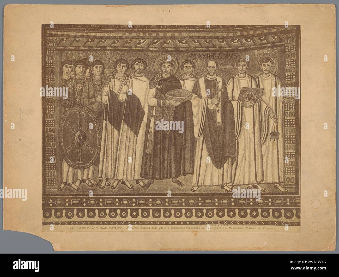 Mosaic in the Basilica di San Vitale in Ravenna, representing Emperor ...