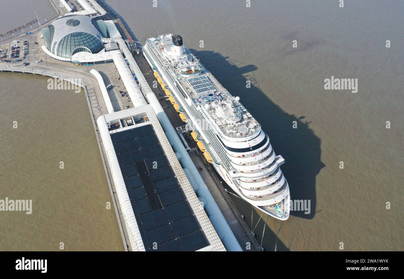 Shanghai, China. 01st Jan, 2024. This aerial photo taken on Jan. 1 ...