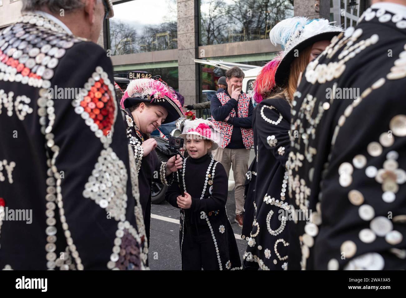 London, UK. 01st Jan, 2024. London New Years Day Parade 2024 Performers from prepare their ...