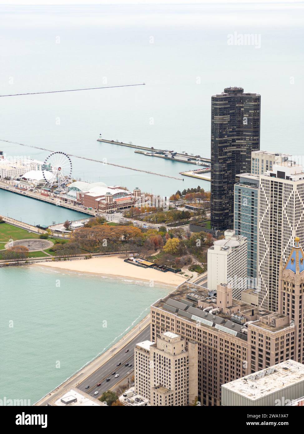 Winter View of Downtown Chicago from 360 Observation Deck Stock Photo ...