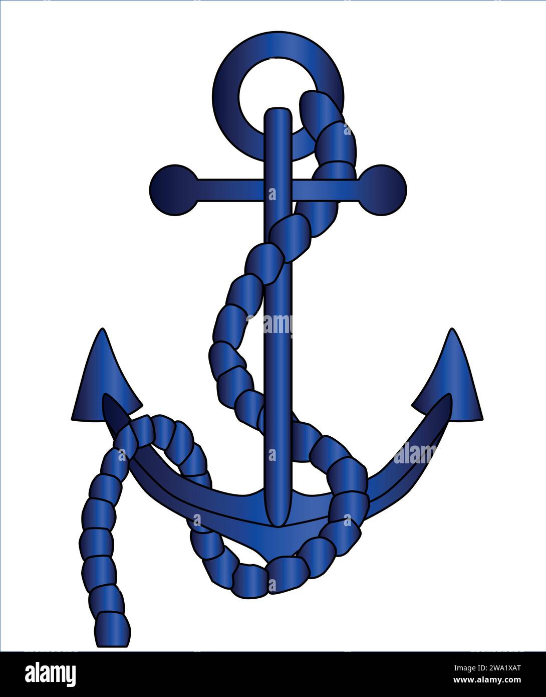 Navy Blue Anchor Clip Art Simple Blue Anchor Icon Isolated On White