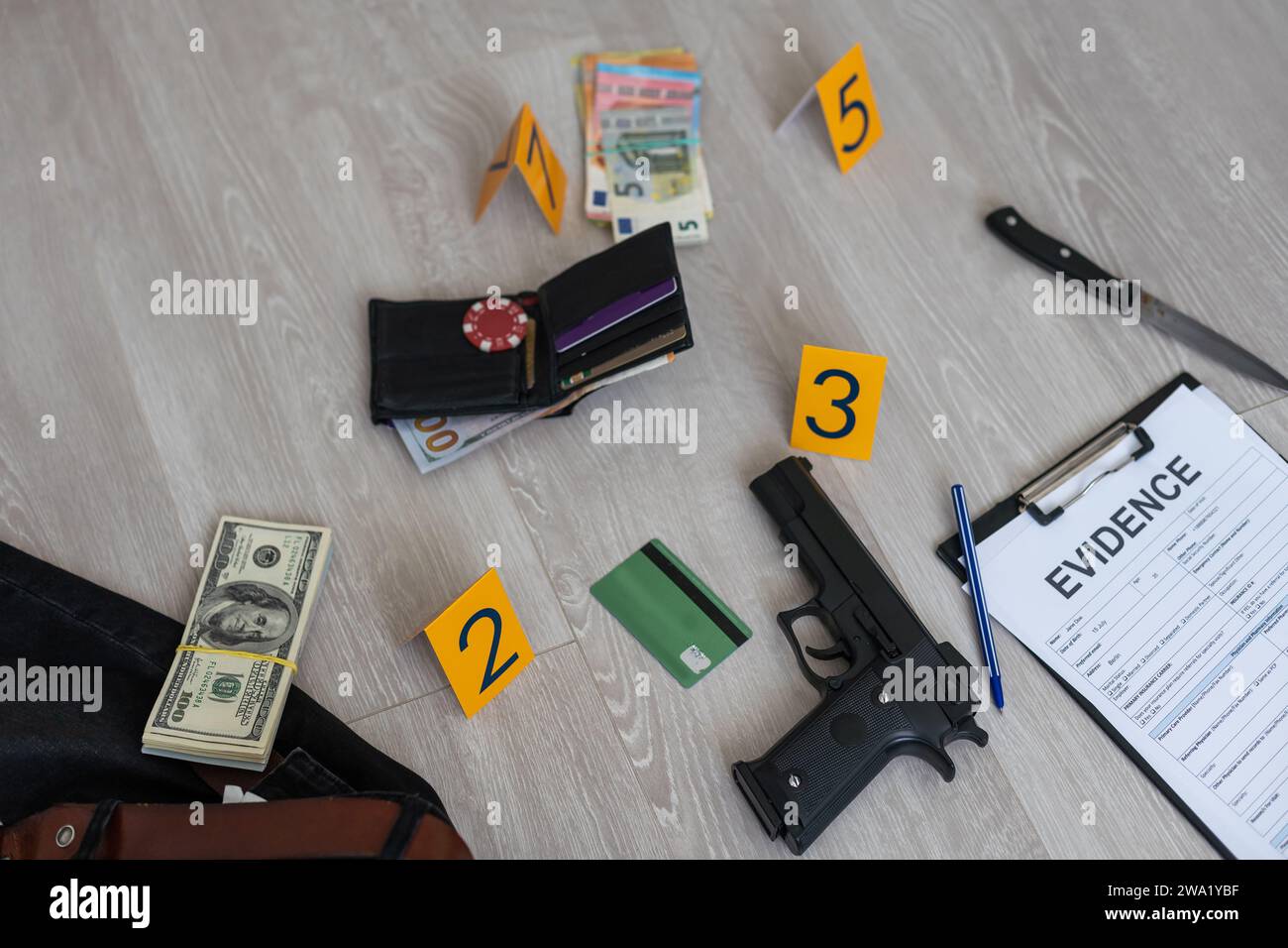 Crime scene investigation - numbering of evidences after the murdering ...