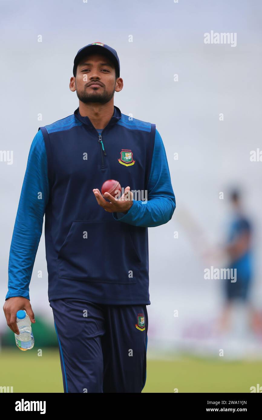 Bangladeshi Test Team captain Najmul Hossain Shanto is seen before the ...