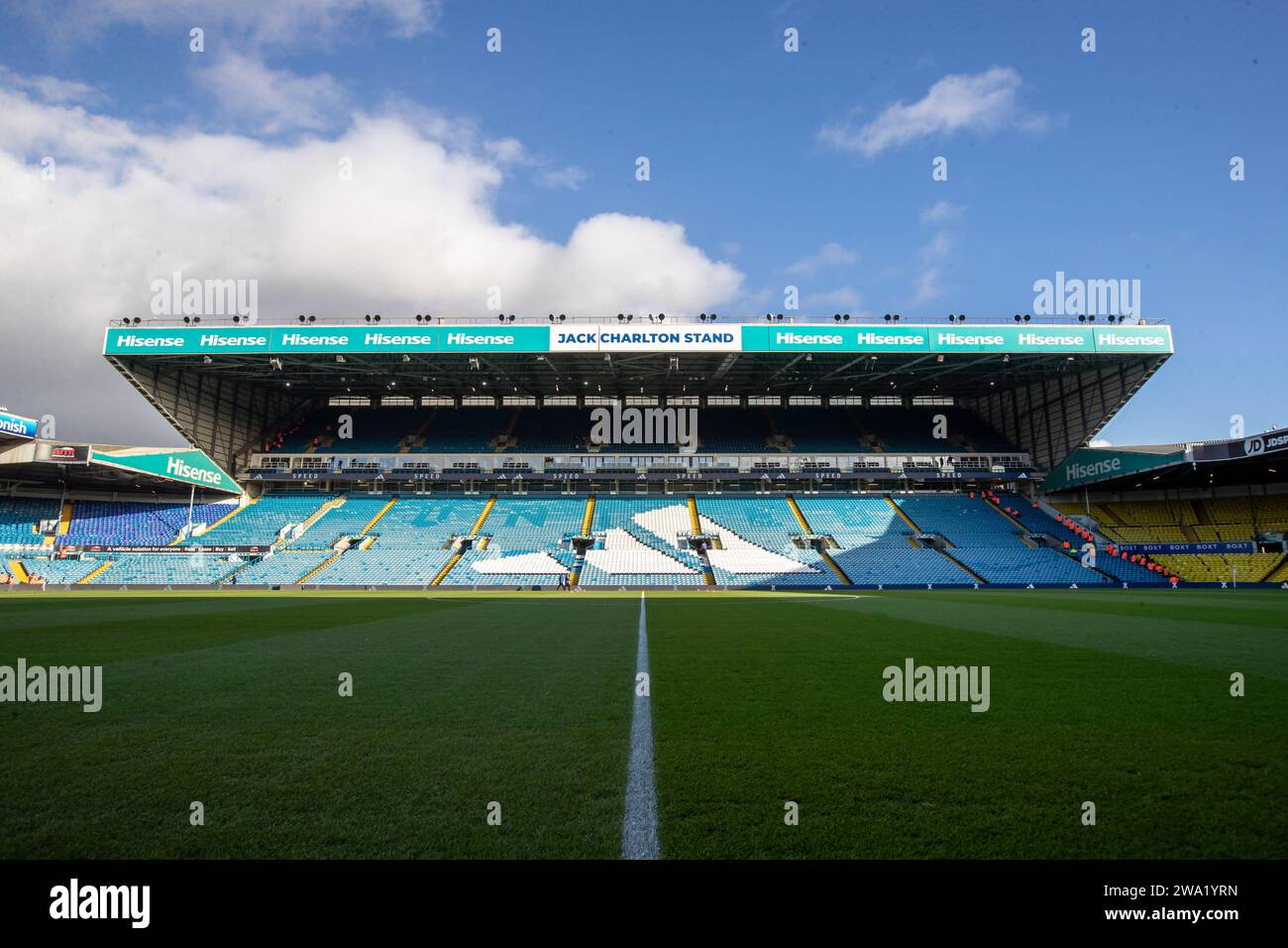 Leeds, UK. 01st Jan, 2024. A general view inside Elland Road Stadium ...