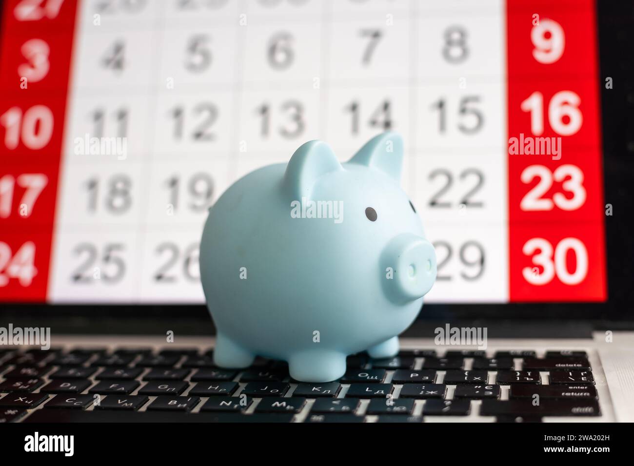 Concept of Debt. By throwing a clean white calendar, specify debt ...