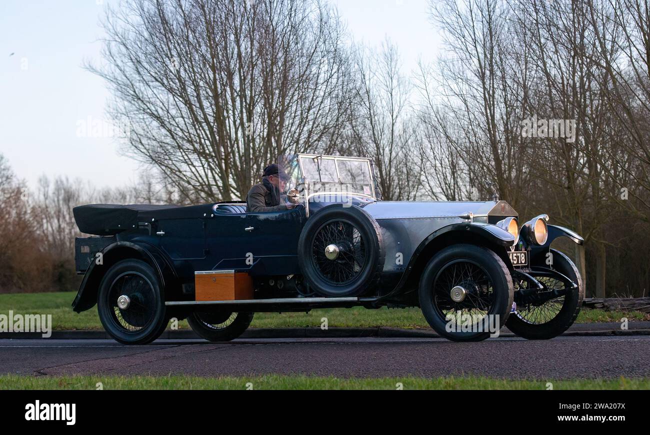 Stony Stratford,UK 1st Jan 2024 A 1920 Rolls Royce Silver Ghost ...