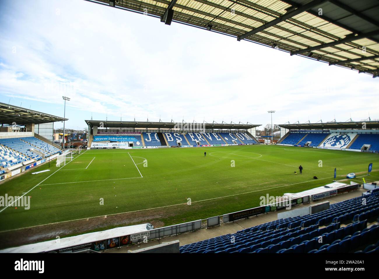 A general view of the JobServe Community Stadium before the Sky Bet ...