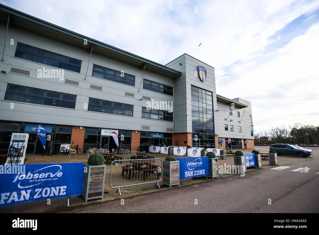 A general view of the JobServe Community Stadium before the Sky Bet ...