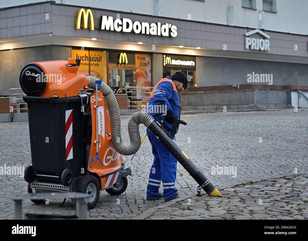 Jihlava, Czech Republic. 01st Jan, 2024. Cleaning up after New Year's ...