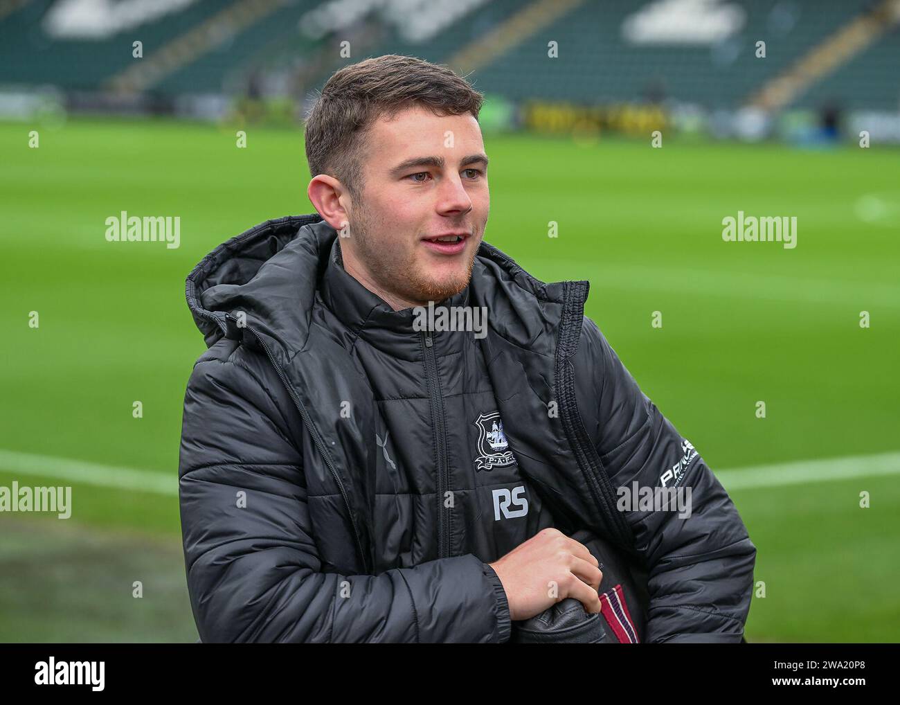 Adam Randell of Plymouth Argyle arrives during the Sky Bet Championship ...