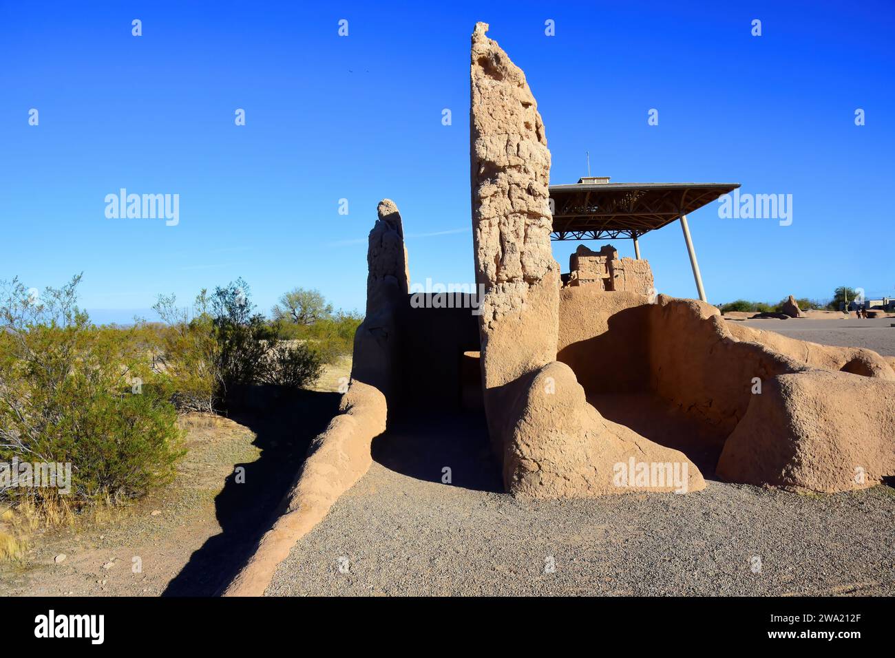 Ancient Casa Grande Ruins National Monument of the Pre-columbian ...