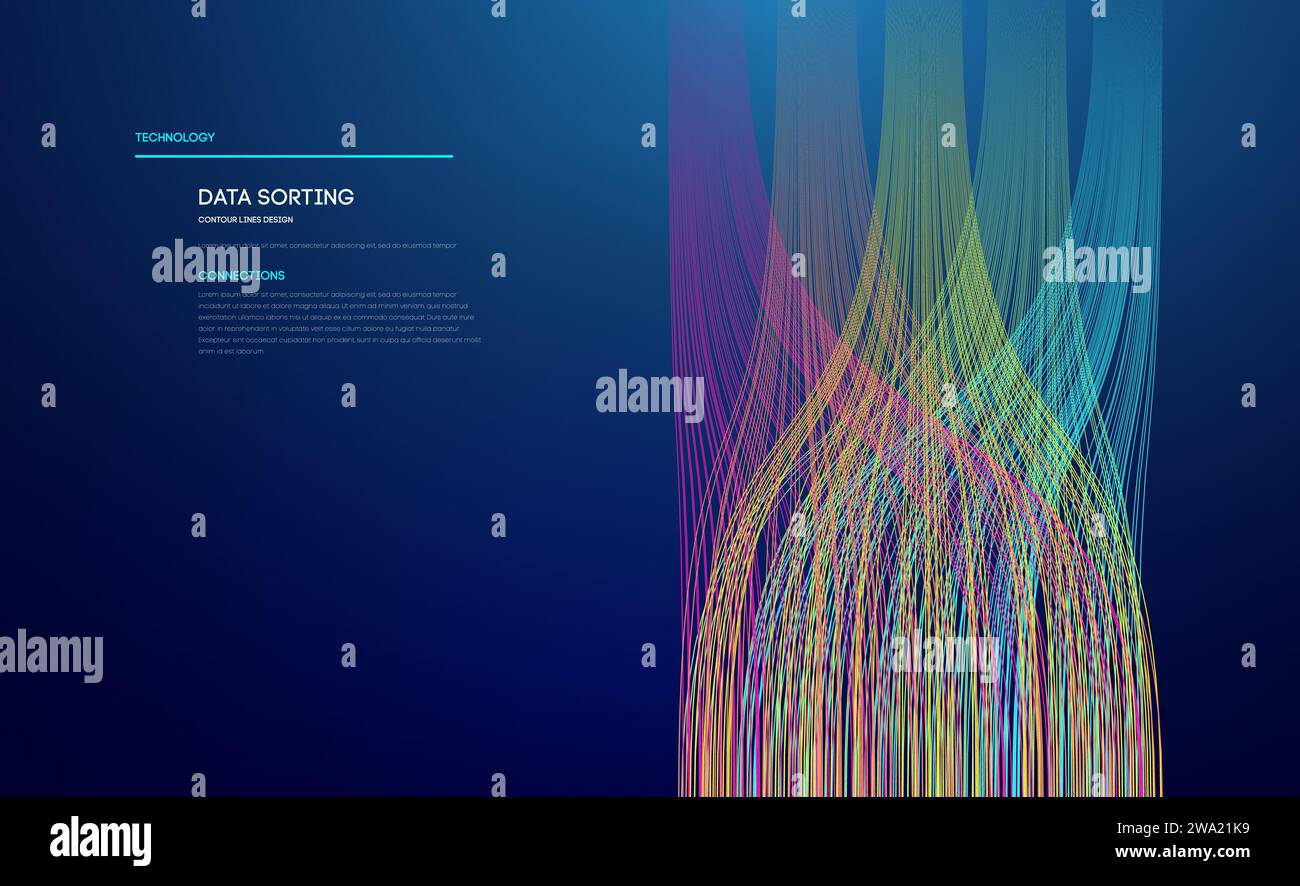 Data Sorting Colorful Lines Background Data Flow Technology