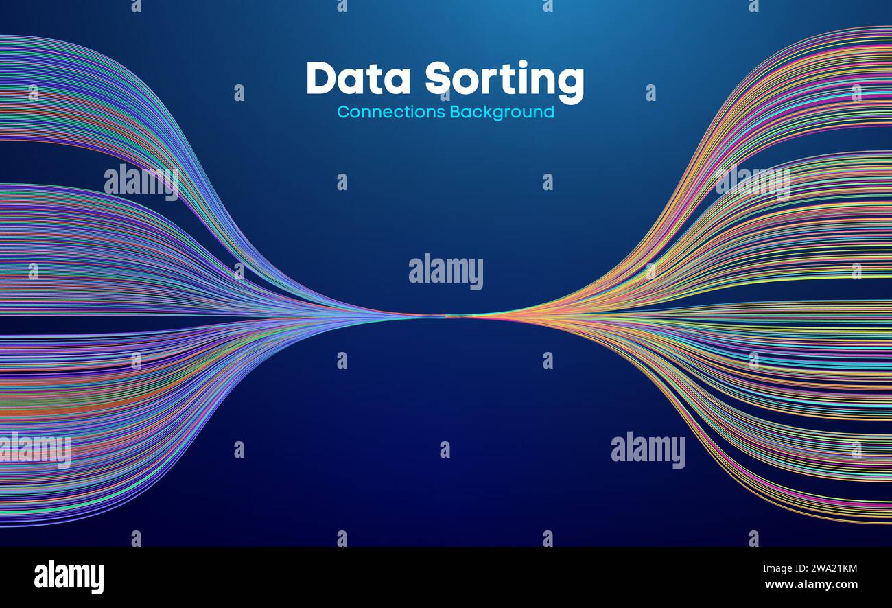 Data Sorting Colorful Lines Background Data Flow Technology
