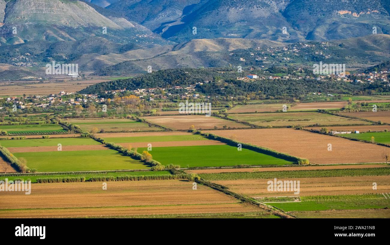 Amazing view of mountain and fields in Albania. Alps in Saranda Albania ...