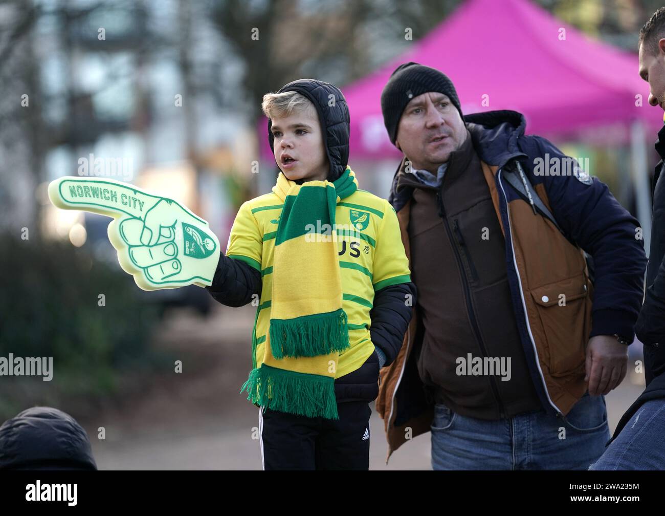 Fans arrive for the Sky Bet Championship match at Carrow Road, Norwich ...