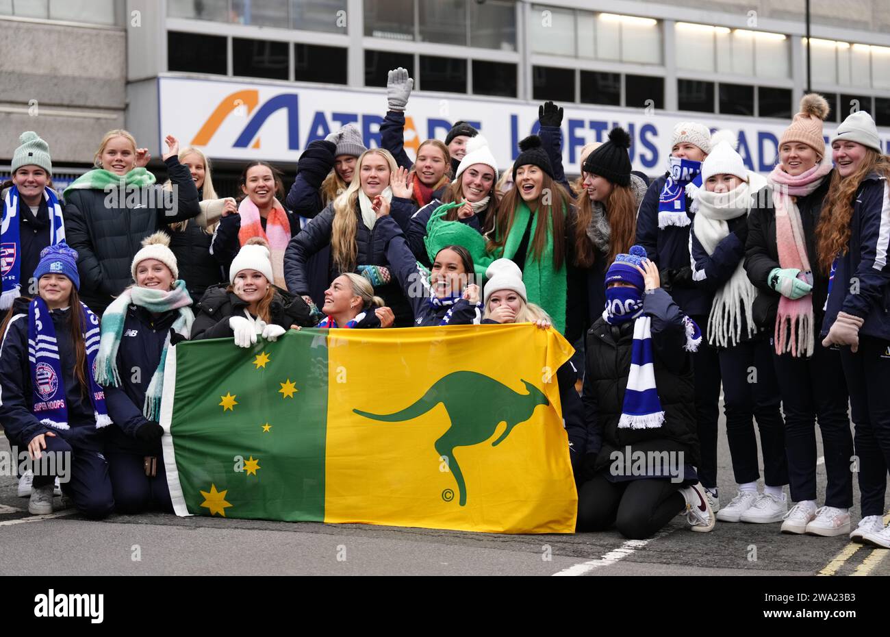 Wanderers Australia netball team outside the ground before the Sky Bet ...