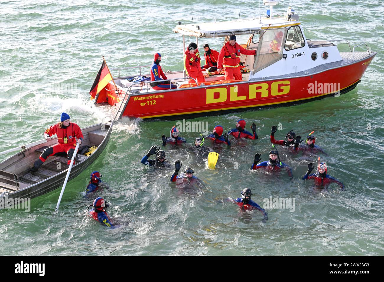 Friedrichshafen, Germany. 01st Jan, 2024. Lifeguards from the German ...