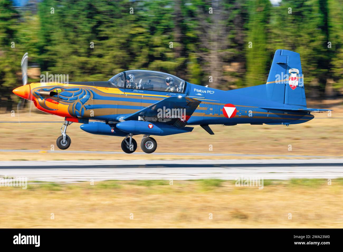 Pilatus PC-7 from Austria - Air Force at Tanagra Stock Photo - Alamy