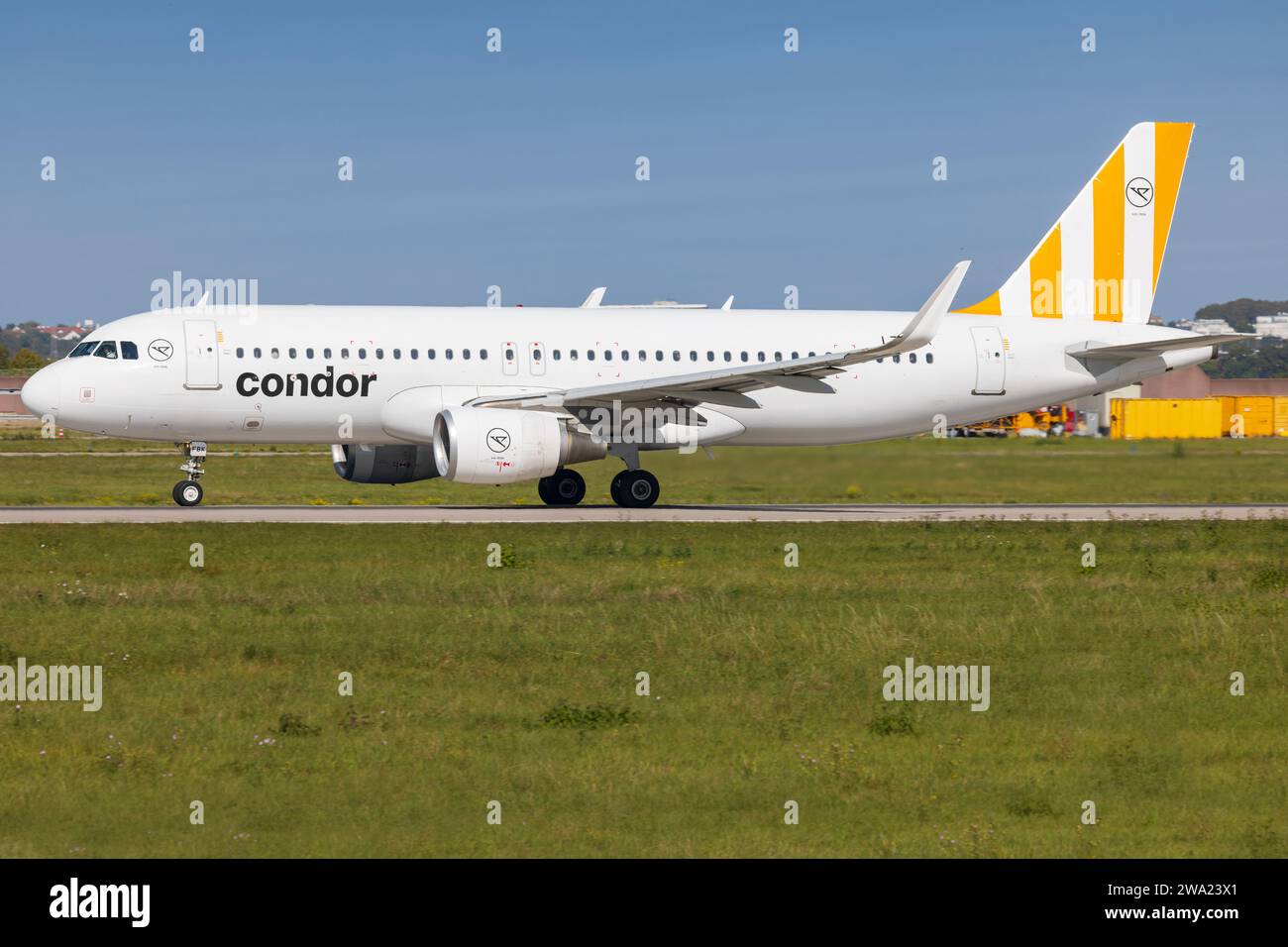 Stuttgart, Germany - October 3th, 2023: Condor Airbus A320 approaching ...
