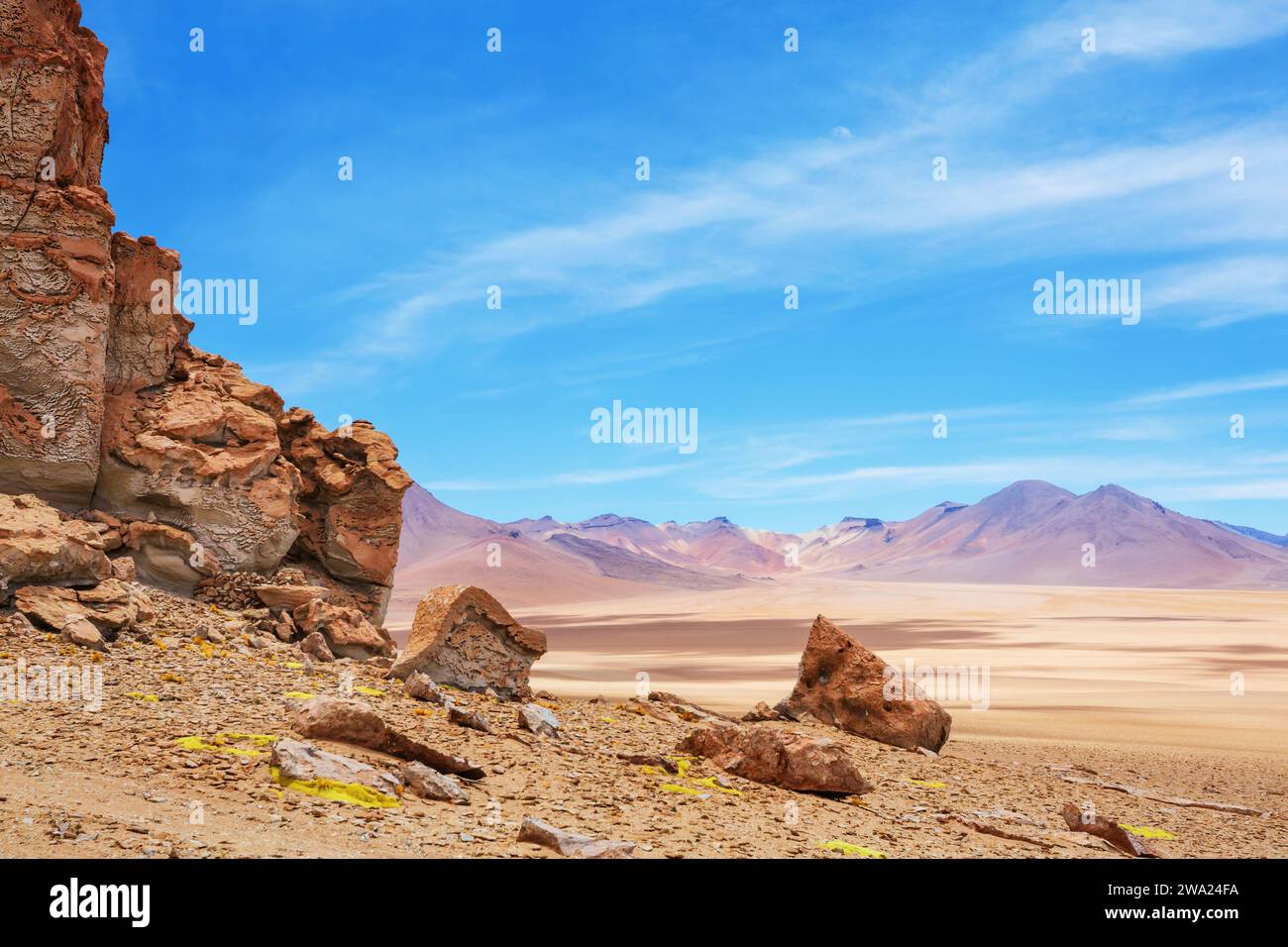 Epic Salvador Dali desert. Unusual natural landscapes in Bolivia Stock ...