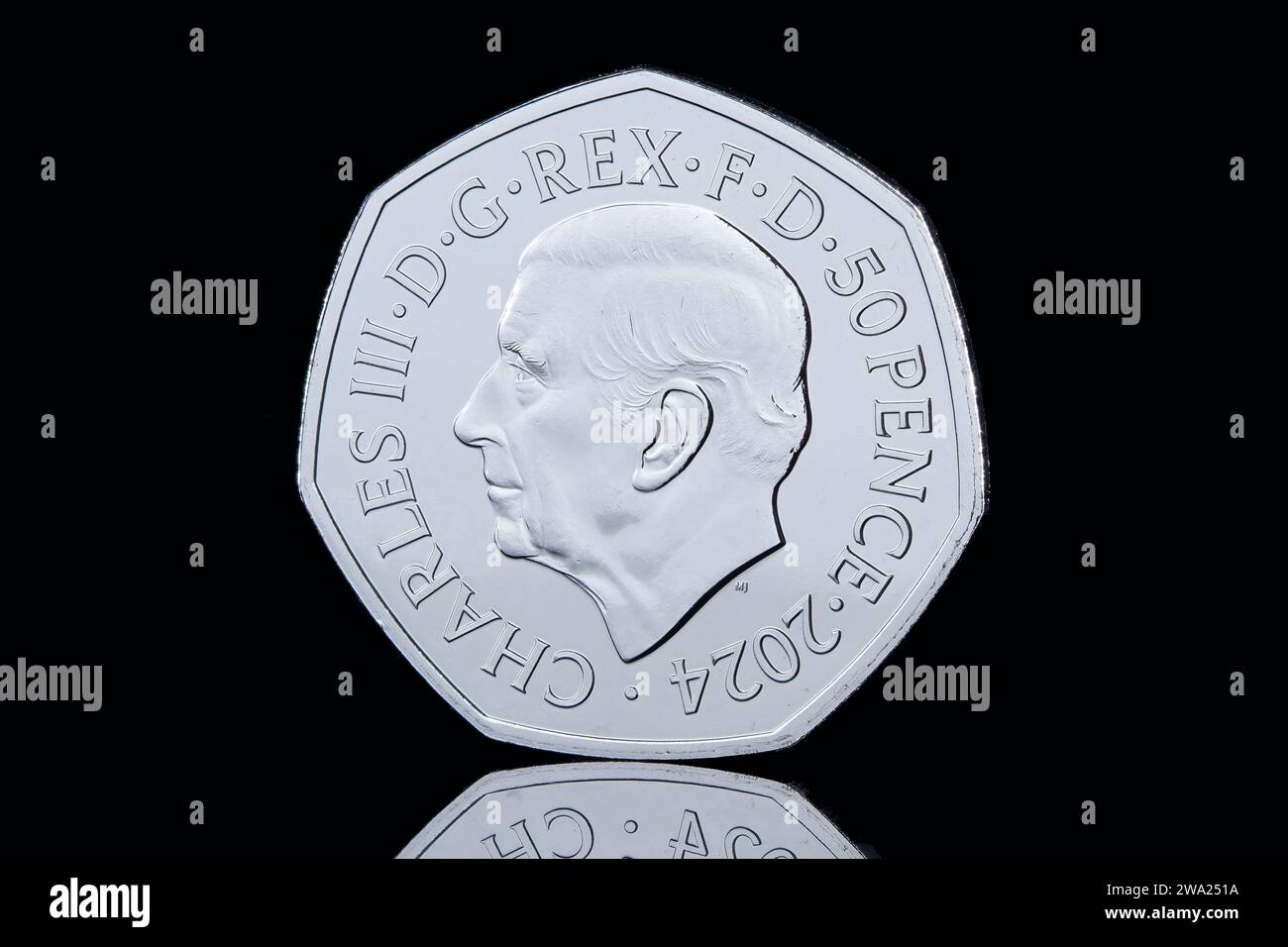 The first 50 pence coin of 2024 features a Tyrannosaurus Rex on the ...