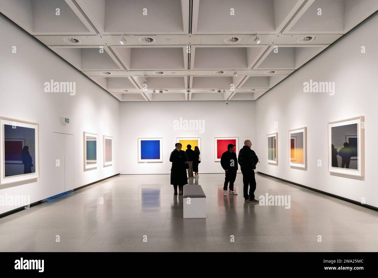 Visitors at the Hiroshi Sugimoto Time Machine 2023 exhibition at the ...