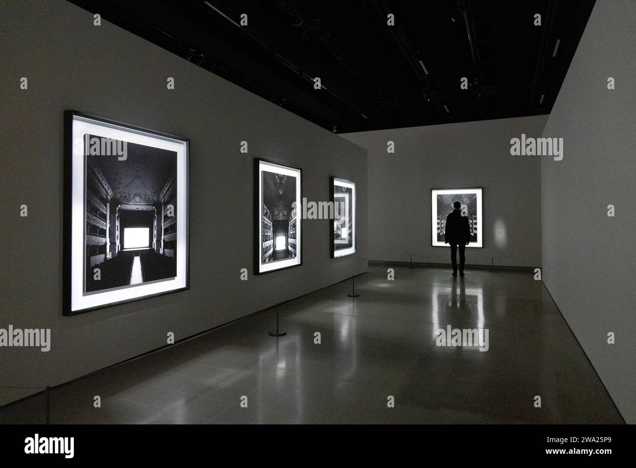 'Theaters' works at the Hiroshi Sugimoto Time Machine 2023 exhibition ...