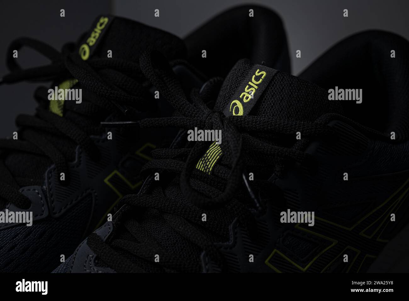 Antalya, Turkey - November 28, 2023: Close-up of the logo on Asics ...