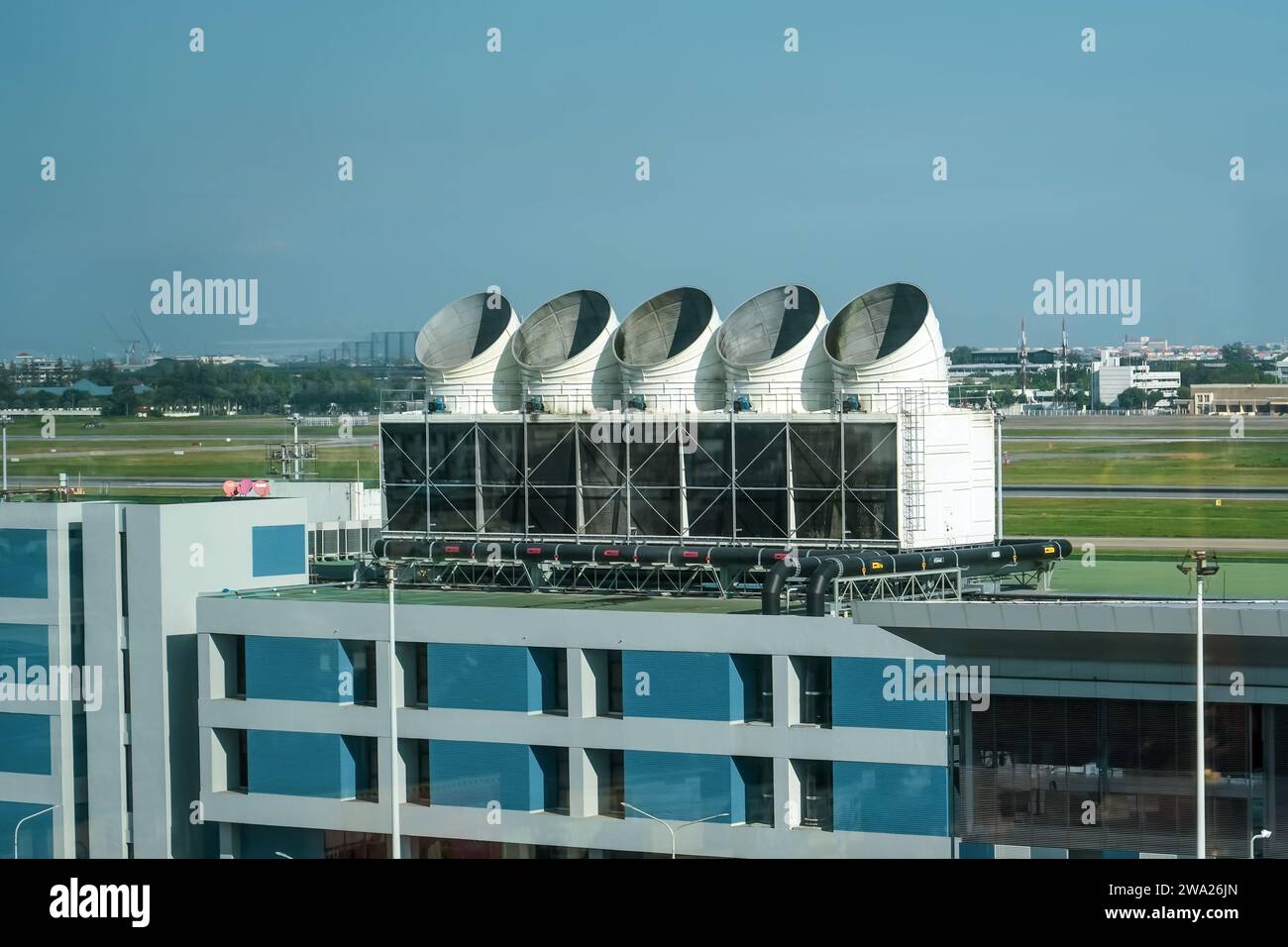 Large air intakes building ventilation conditioning system of a large ...