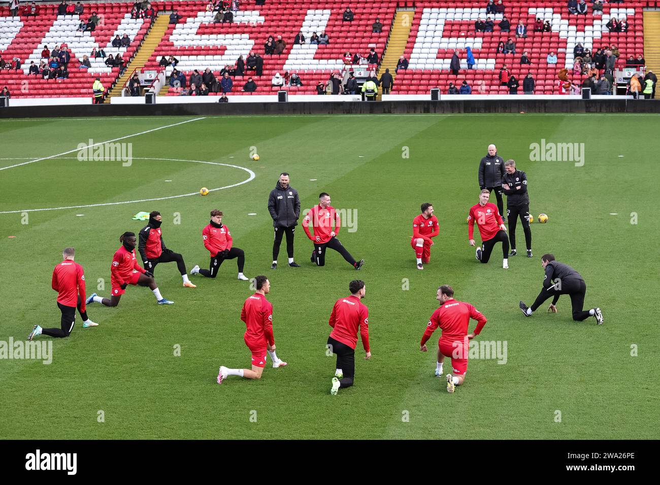 Barnsley FC players warming up during the Sky Bet League 1 match ...