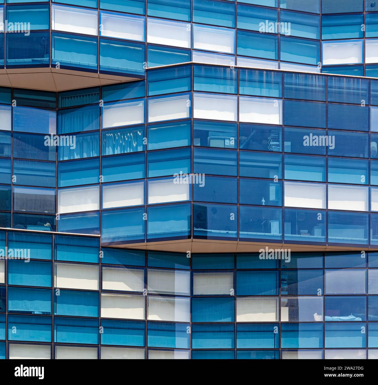 Chelsea Modern, a stack of undulating blue and white layers of glass ...