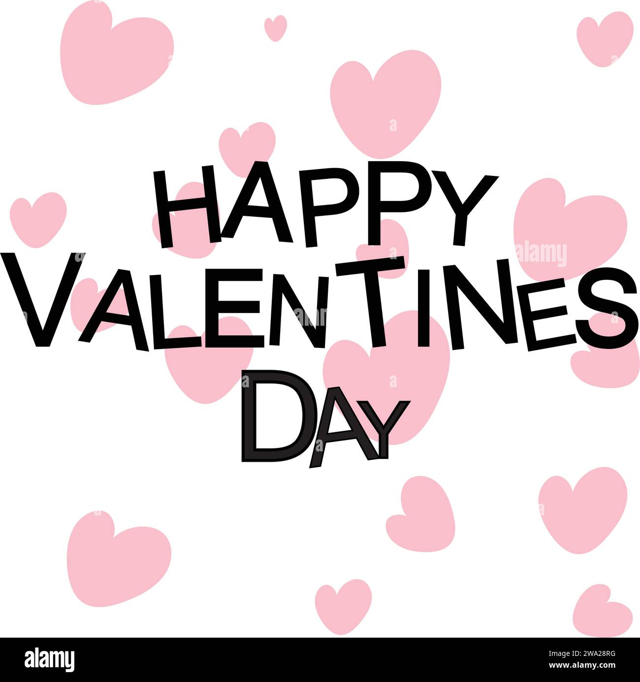 Happy Valentines Day text design on pink heart background. Design for ...