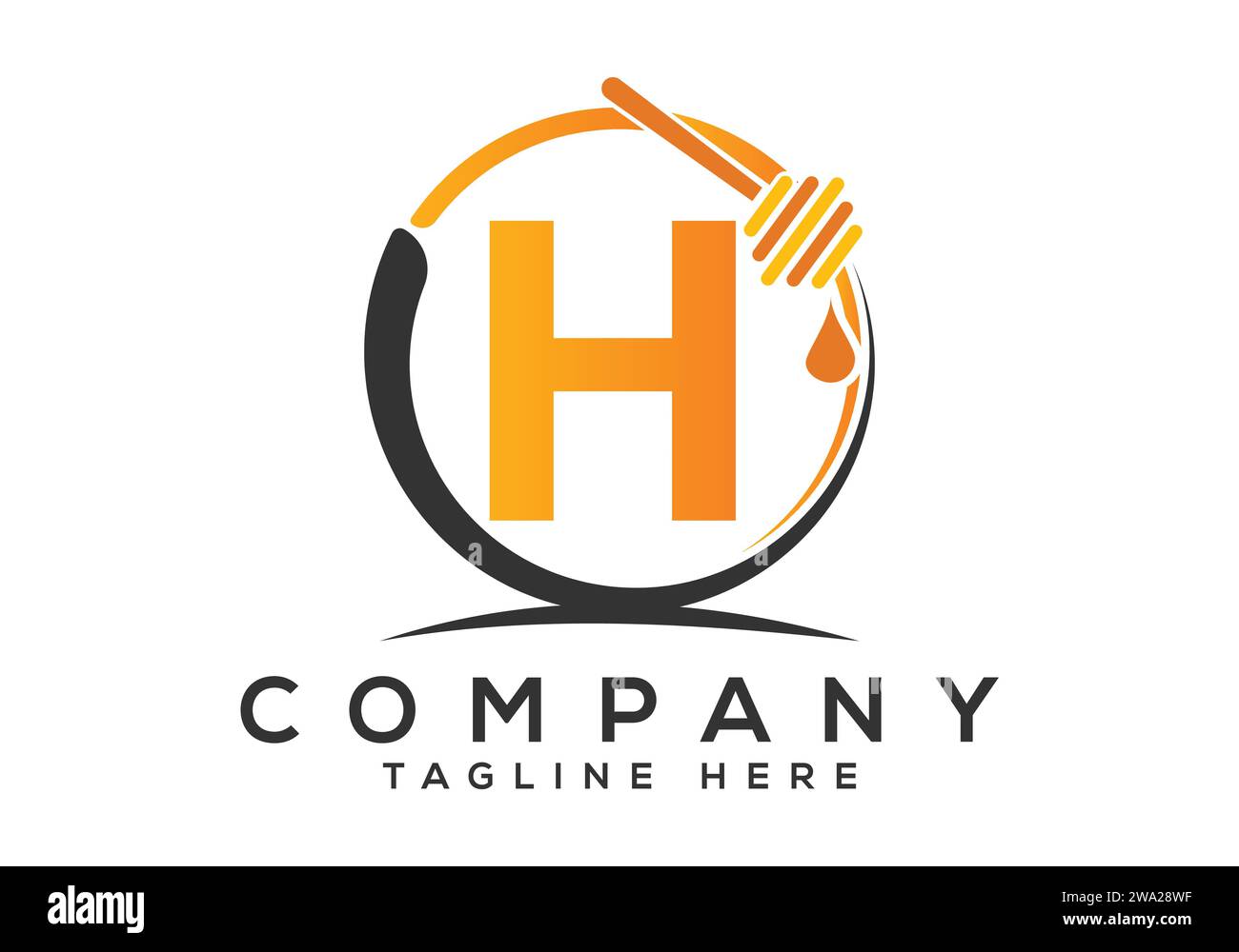 Honeycomb bees Logo With H Letter Concept. Honey logo font emblem ...