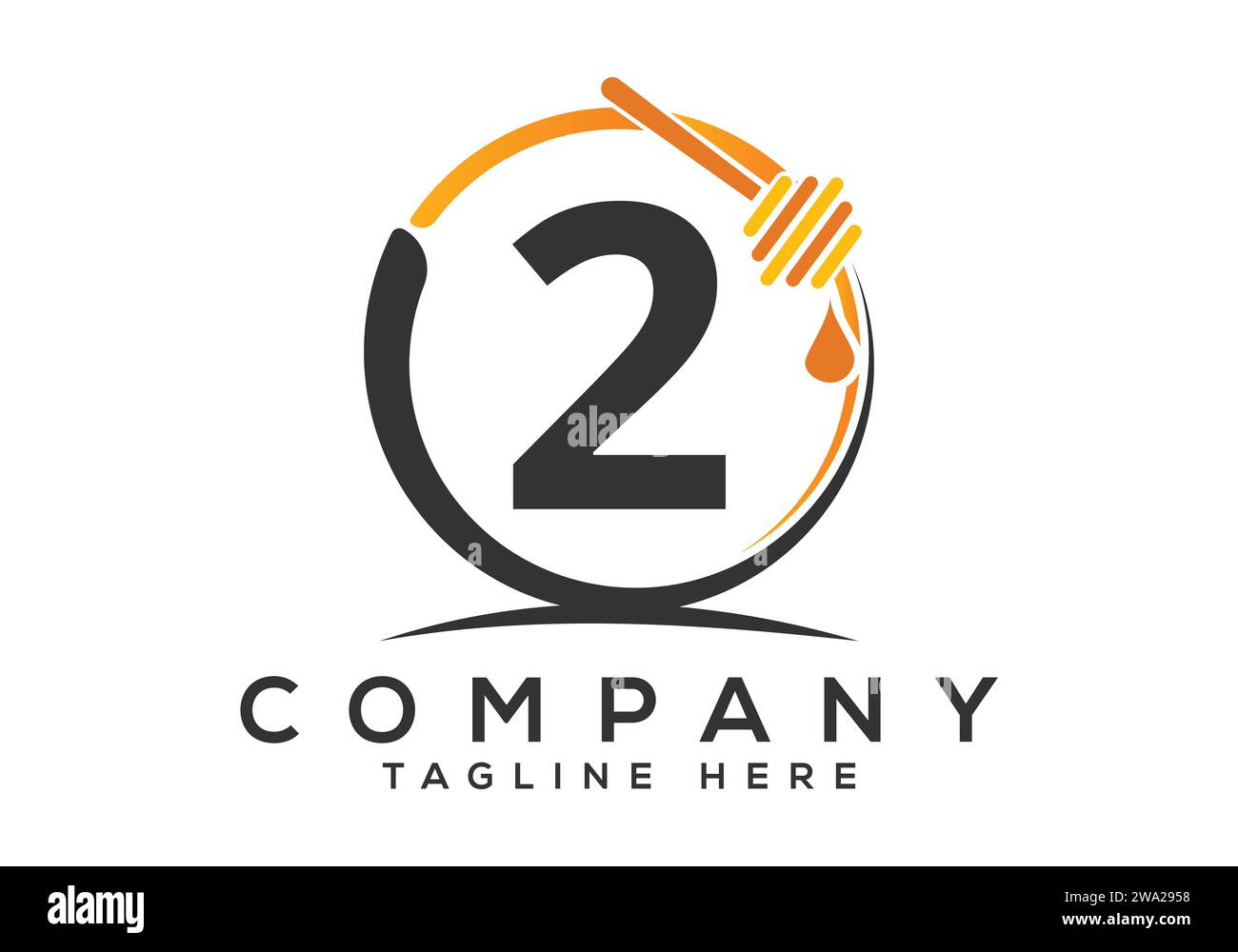 Honeycomb bees Logo With 2 Letter Concept. Honey logo font emblem ...