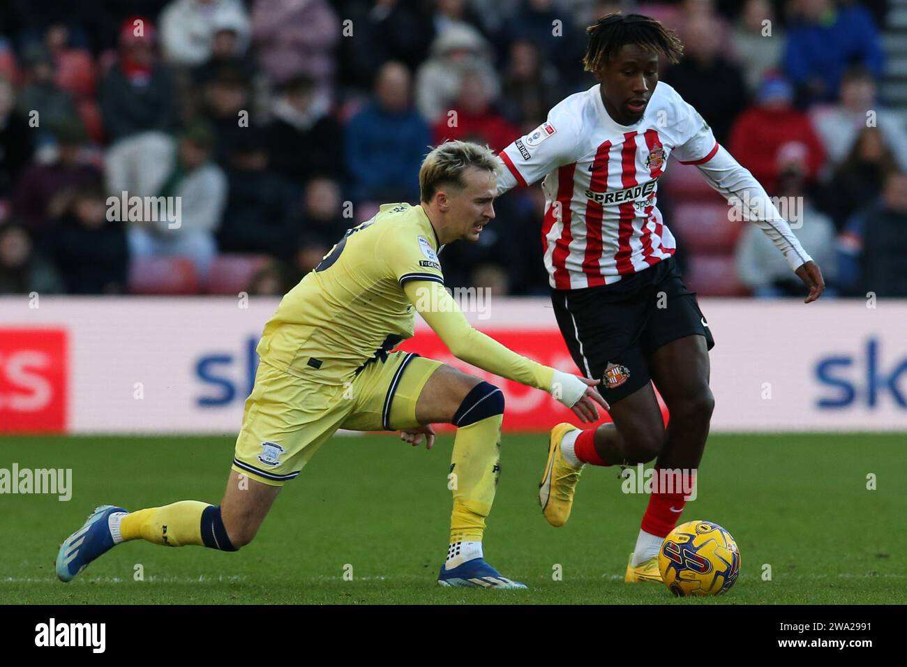 Sunderland on Monday 1st January 2024. Sunderland's Timothée Pembele ...