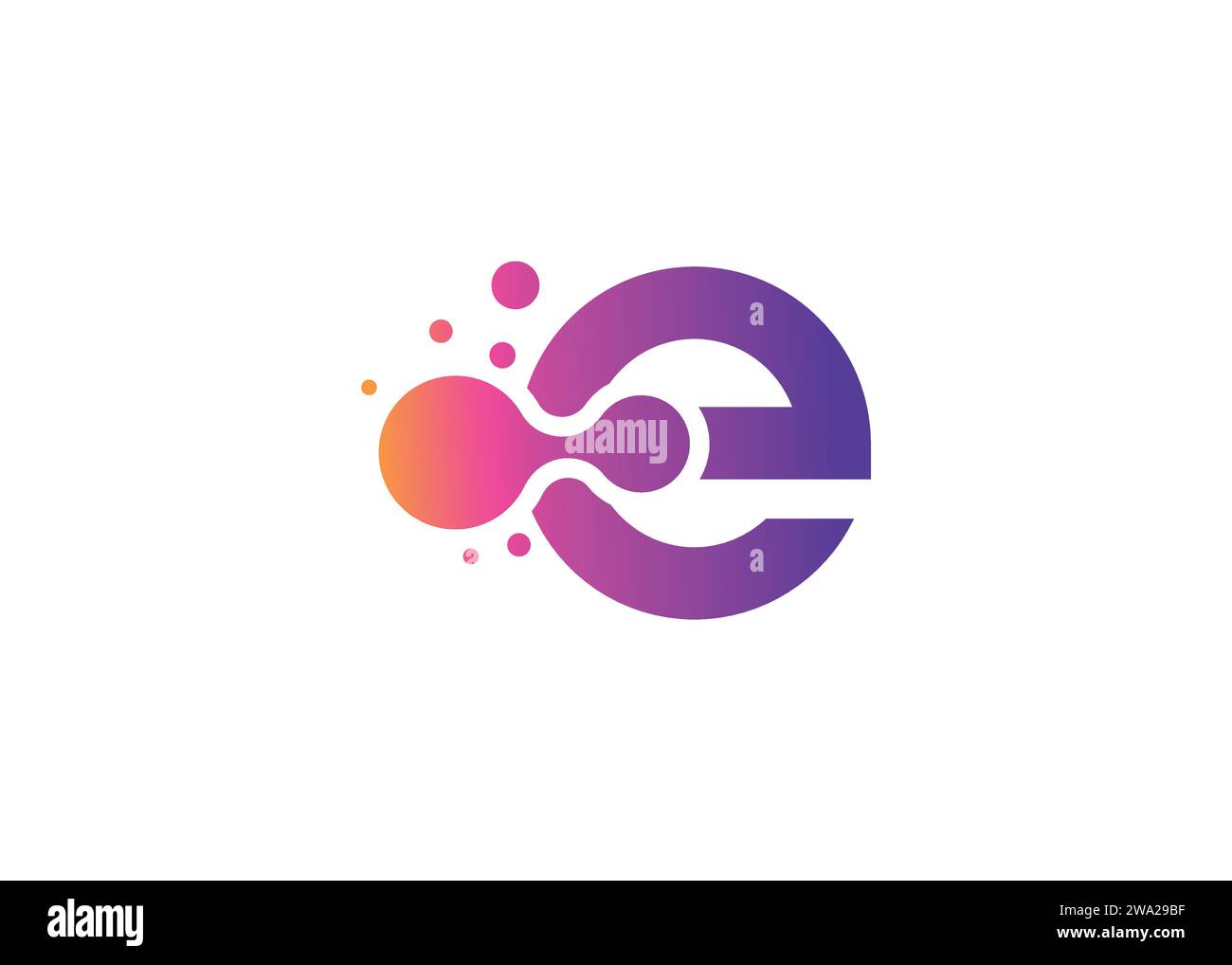 Letter E Technology vector monogram logo design template. Letter E ...