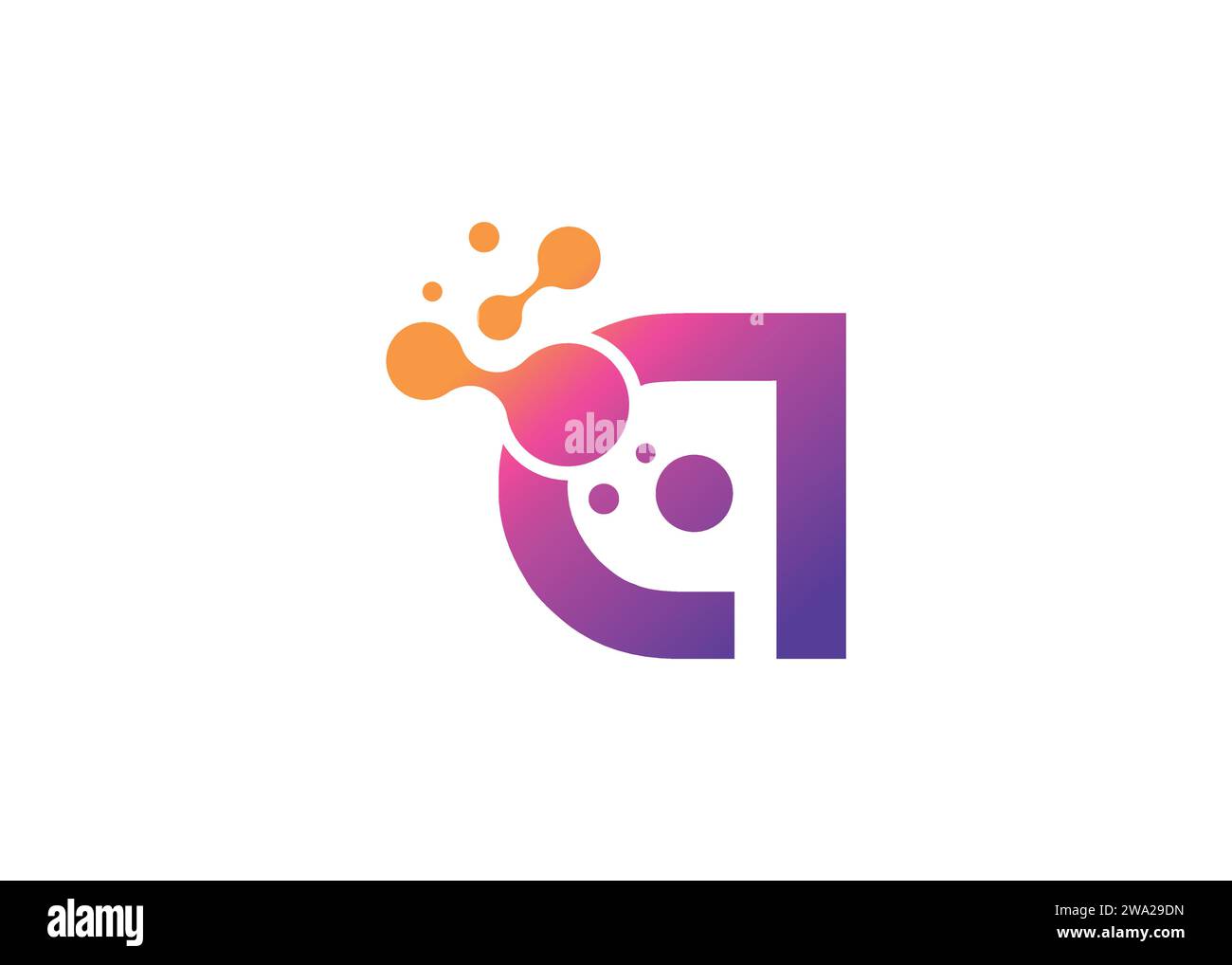 Letter A Technology vector monogram logo design template. Letter A ...