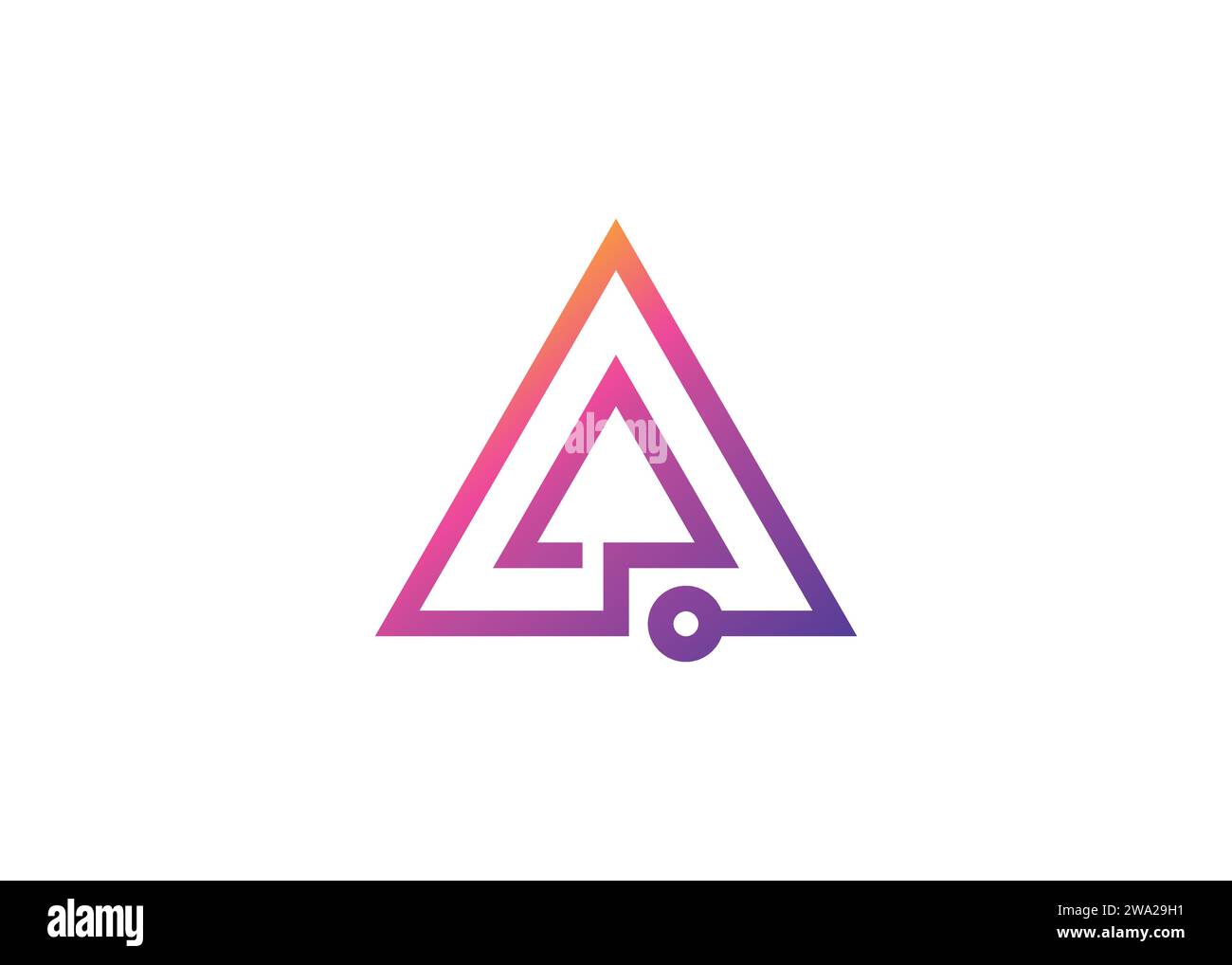 Letter A Technology vector monogram logo design template. Letter A ...