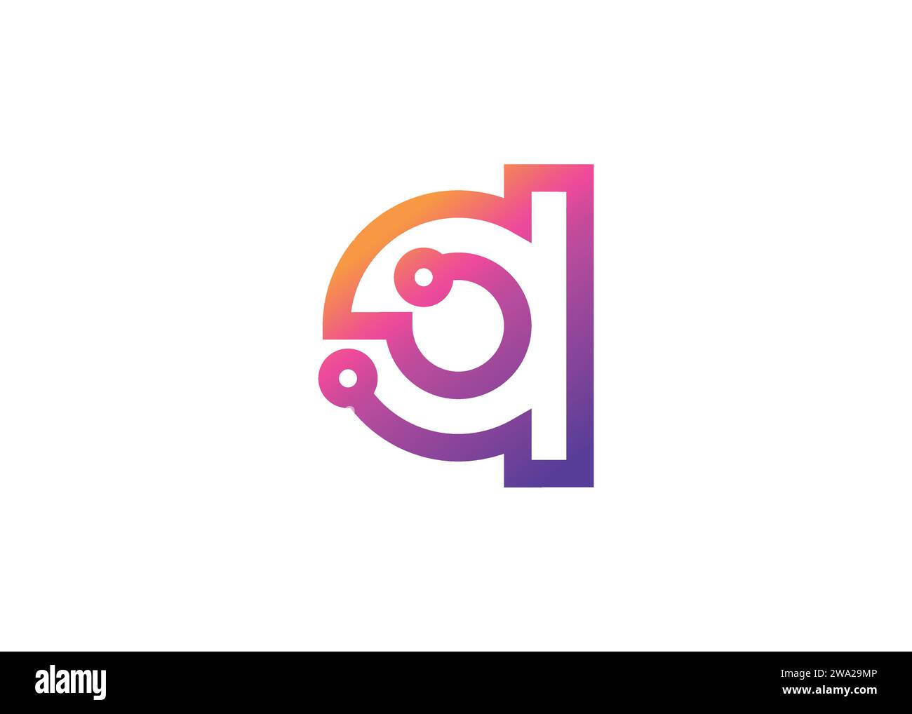 Letter A Technology vector monogram logo design template. Letter A ...
