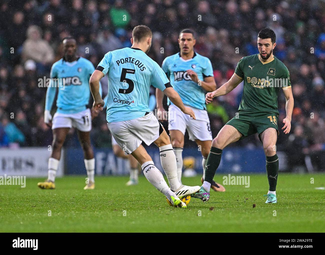 Finn Azaz of Plymouth Argyle bfb/ during the Sky Bet Championship match ...