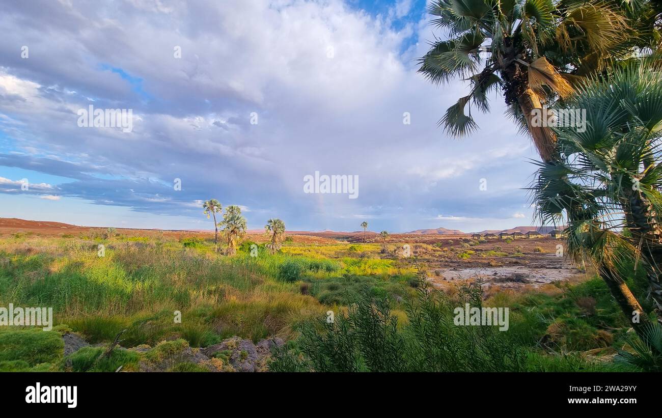 Landscape near Cunene River on the border of Namibia and Angola Stock ...