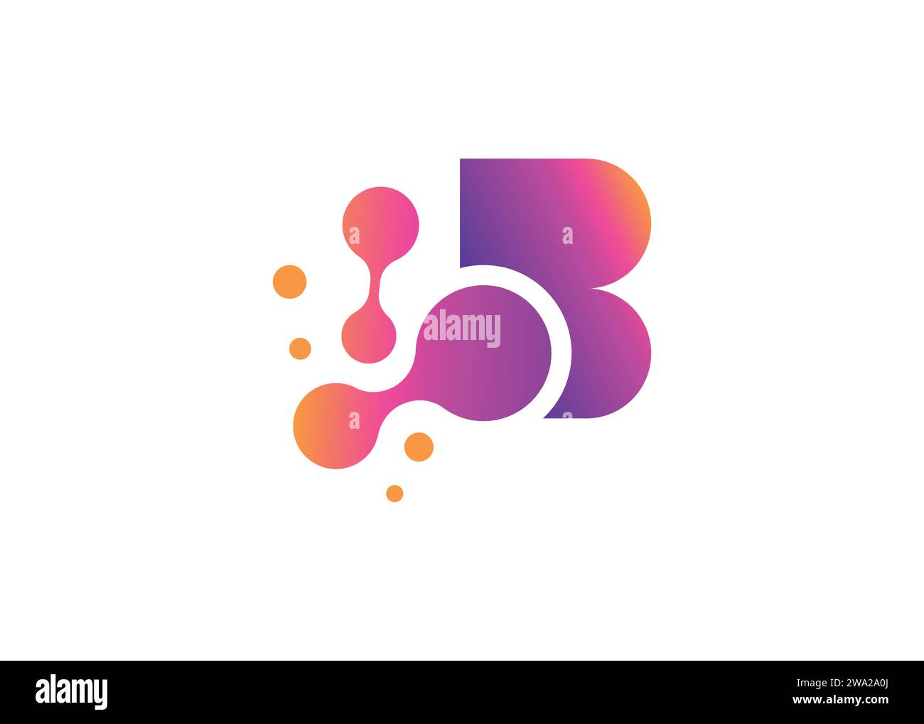 Letter B Technology vector monogram logo design template. Letter B ...